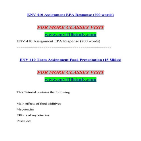 ENV 410 STUDY Introduction Education--env410study.com