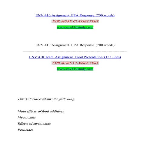 ENV 410 STUDY Redefined Education--env410study.com