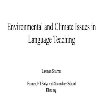 Environment and Climate Change Issues in Language Teaching | PPTX