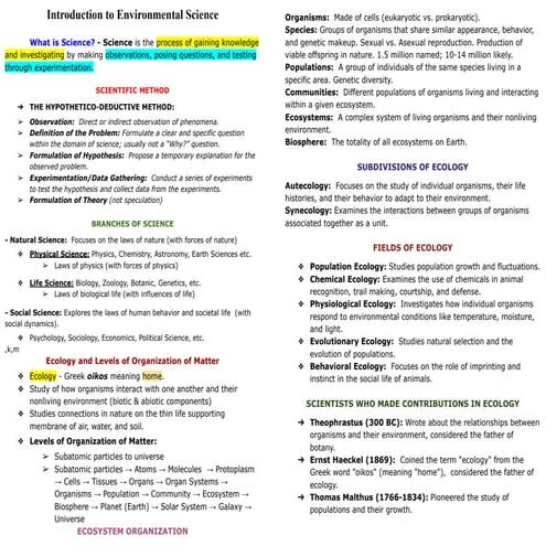 Environmental science reviewer for prelims examination | PPT