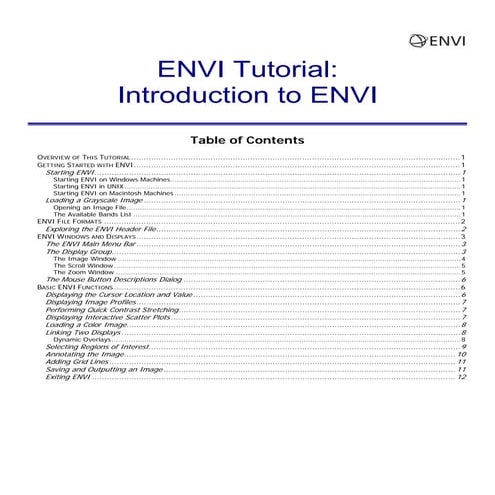 Envi intro | PDF | Desktop Publishing | Computer Software and Applications