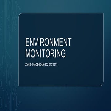 Envirment mointoring by using IOT embadded system | PPTX