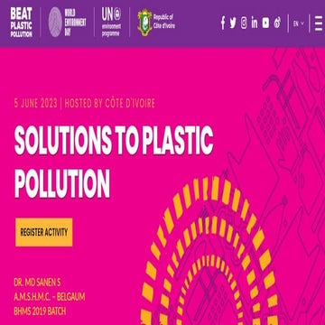 SOLUTIONS TO PLASTIC POLLUTION- ENVIRONMENT DAY.pptx
