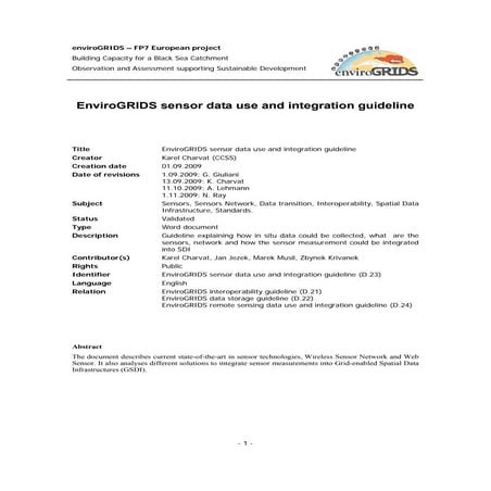 D2 3 Envirogrids Sensor Data Use And Integration Guideline Pdf