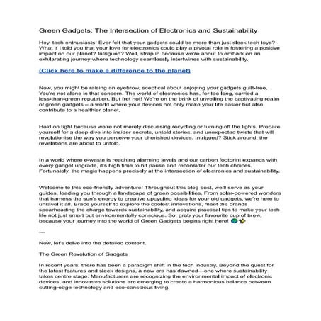 Enviromental gadgets | PDF