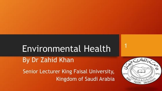 Introduction To Environmental Health | PPT