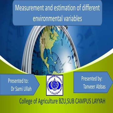 Measurement of Environmental variables | PPTX