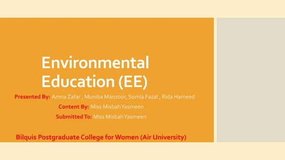 Environmental Education ppt | PPTX | Environmental Services Industry ...