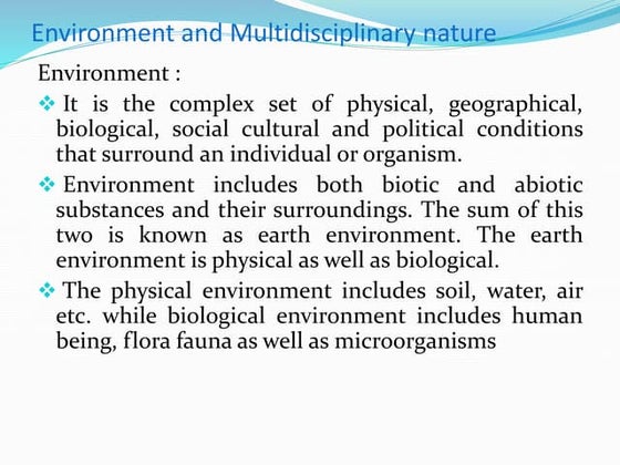 Definition, scope and Importance of environment science | PPT