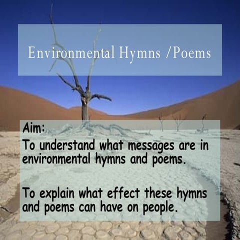 Eco poetry & ecological awareness | PPT
