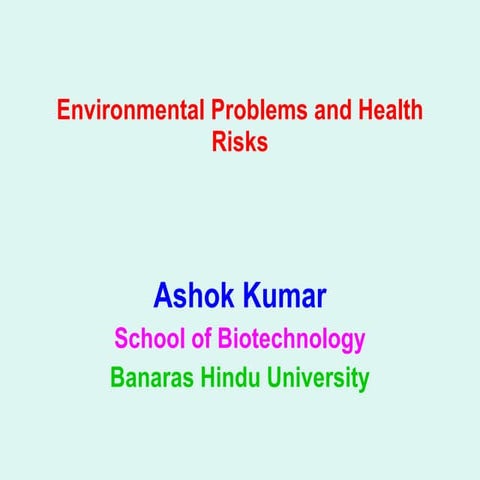 Environmental Problems And Health Risks | PPT