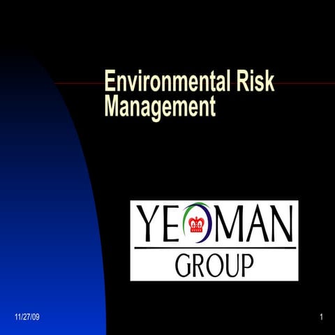 Environmental Risk Management Section 1 Course Intro | PDF