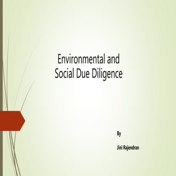 Environmental and social due diligence | PPTX