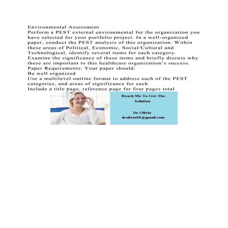 Environmental AssessmentPerform a PEST external environmental for .docx