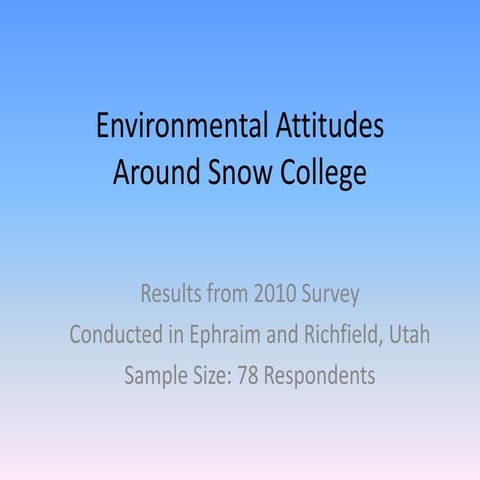 Environmental attitudes survey 2010 | PPTX | Environment | Science