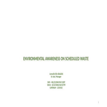 Schedule waste management in Malaysia | PPTX