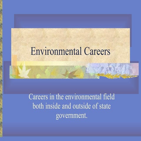 Environmental careers | PPT
