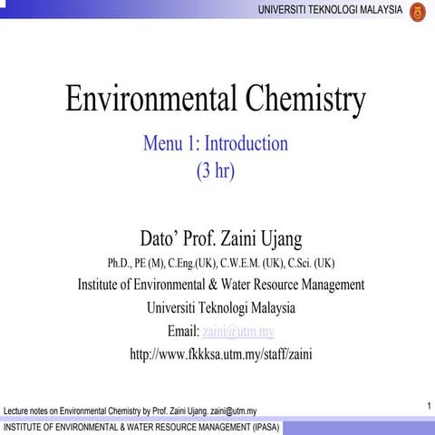 Environmental chemistry lecture | PDF