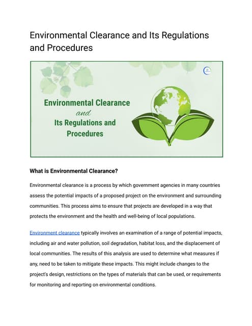 What is an Environmental Clearance Certificate and How to Obtain It.pdf