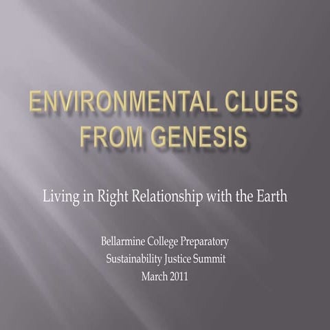 Environmental Clues from Genesis | PPTX