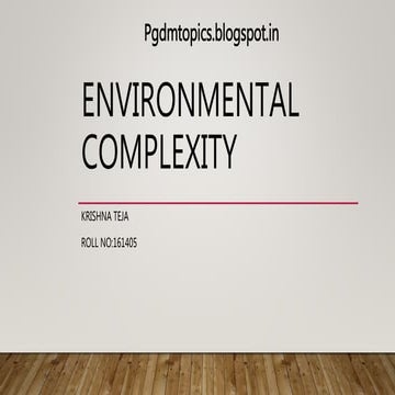 Environmental complexity | PPTX