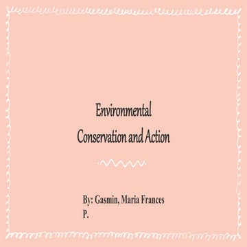 Environmental Conservation and Action | PPTX