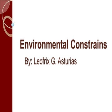 Environmental constrains | PPTX