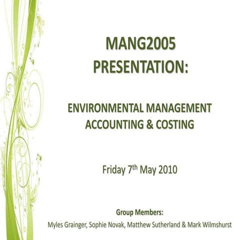 Management Accounting Environmental Costing Presentation | PPTX
