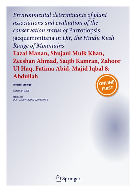 Identifying plant species and communities across environmental ...