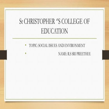 SOCIAL ISSUES AND ENVIRONMENT | PDF