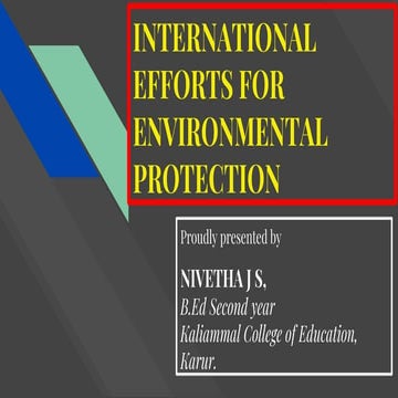 INTERNATIONAL EFFORTS FOR ENVIRONMENTAL PROTECTION | PPTX