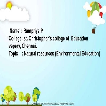 NATURAL RESOURCES (ENVIRONMENTAL EDUCATION) | PPTX