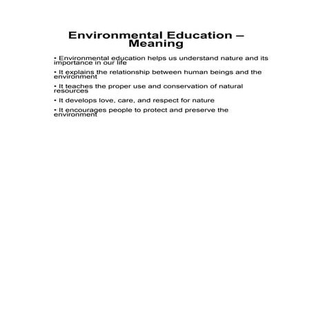 Environmental Education's importance and uses | PDF