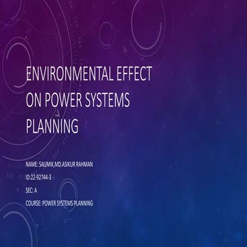 Environmental impacts of power generation | PPTX