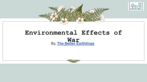 Impact of War on Environment | PDF