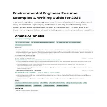 HSE Engineer Resume Examples & Writing Guide for 2025 | PDF