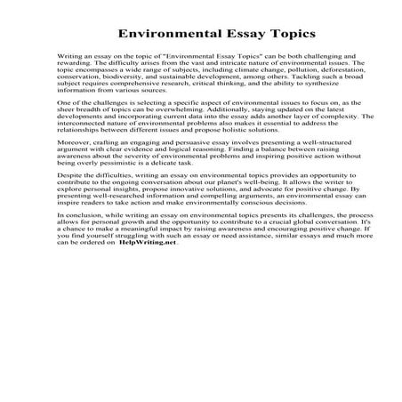 Environmental Essay Topics.pdf