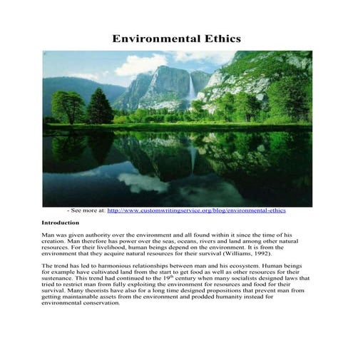 Enviornmental Ethics | DOC
