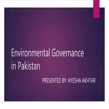 Environmental Governance in Pakistan | PPTX