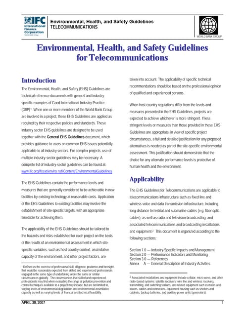 Workplace Safety in Telecom Industry | PDF | Business | Business and ...