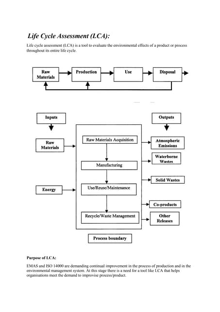 Life Cycle Assessment (LCA) | PDF