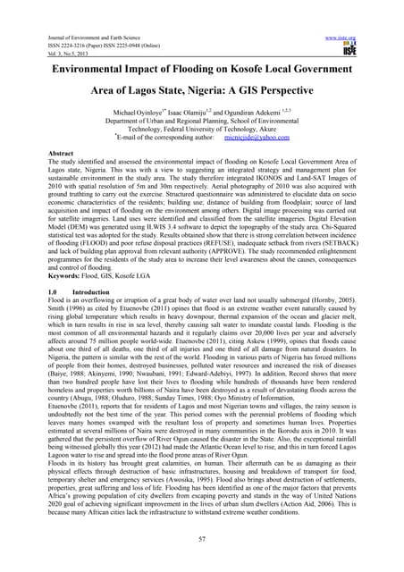 Nigeria at 52 IN FLOOD DISASTER | PDF