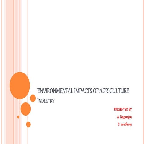 Environmental impacts of industrial agriculture by Nagarajan MBA | PPTX