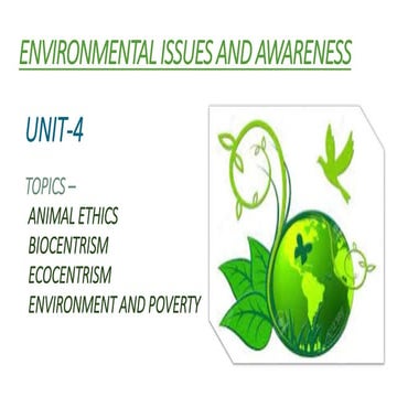 ENVIRONMENTAL ISSUES AND AWARENESS - Presentation | PPT