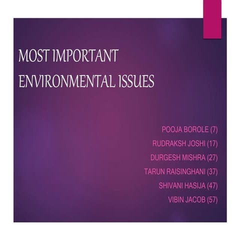 MOST IMPORTANT ENVIRONMENTAL ISSUES | PPTX