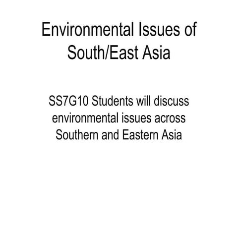 Environmental issues of south asia | PPT