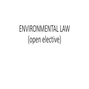 ENVIRONMENTAL LAW ppt on laws of environmental law | PPT