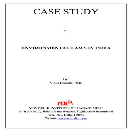 Case Study on Environmental Laws in India | PDF