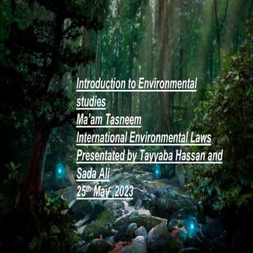 Environmental Science and it's laws for the | PPTX