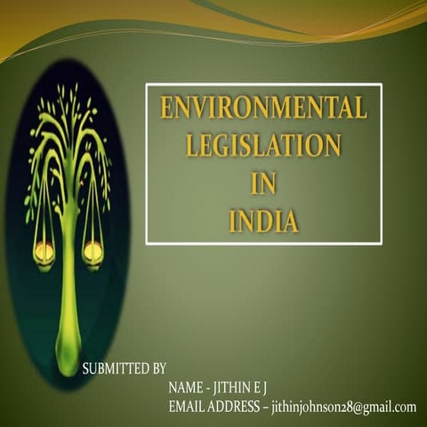 Environmental legislation in india | PPTX